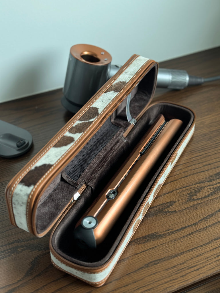 Tan + White Bold Hair Straightener Case – Coastal Cowhides