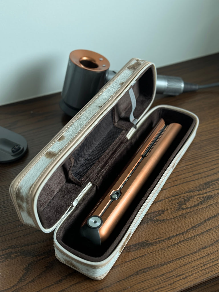 Soft Caramel + White Hair Straightener Case – Coastal Cowhides