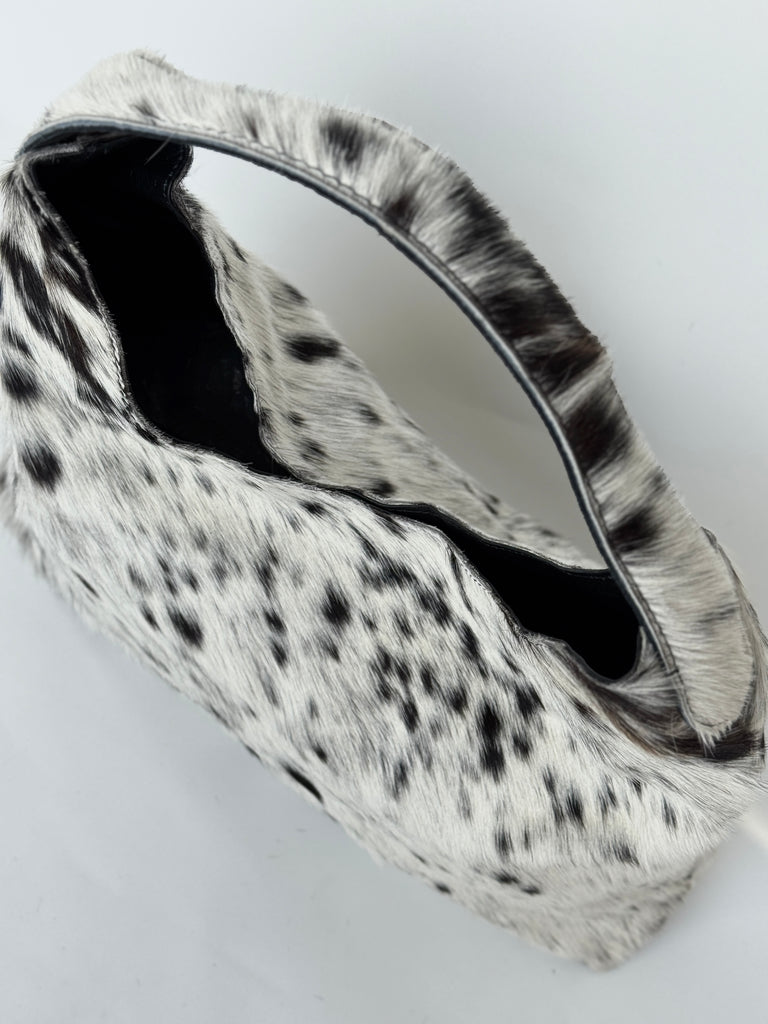 Cowhide Shoulder Bag - Black + White Dappled – Coastal Cowhides